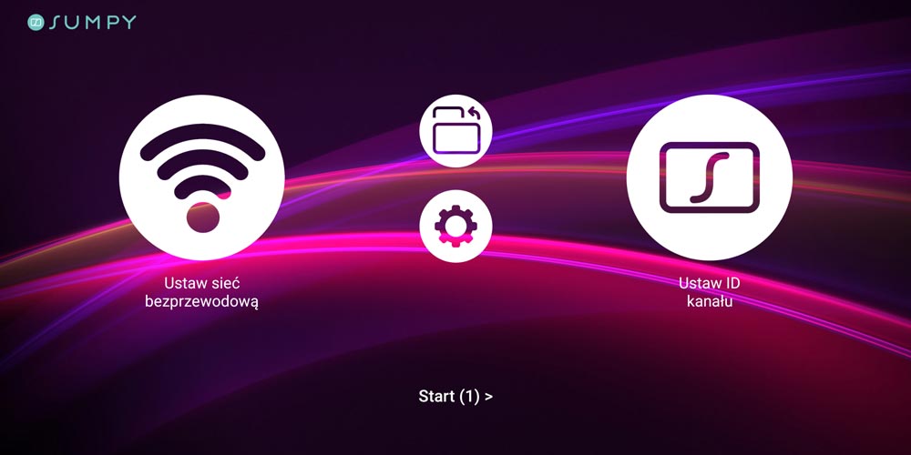Aplikacja Sumpy Ekran Startowy