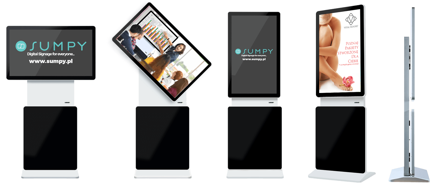 Totemy i słupki informacyjno-reklamowe - POS TV SUMPY Digital Signage