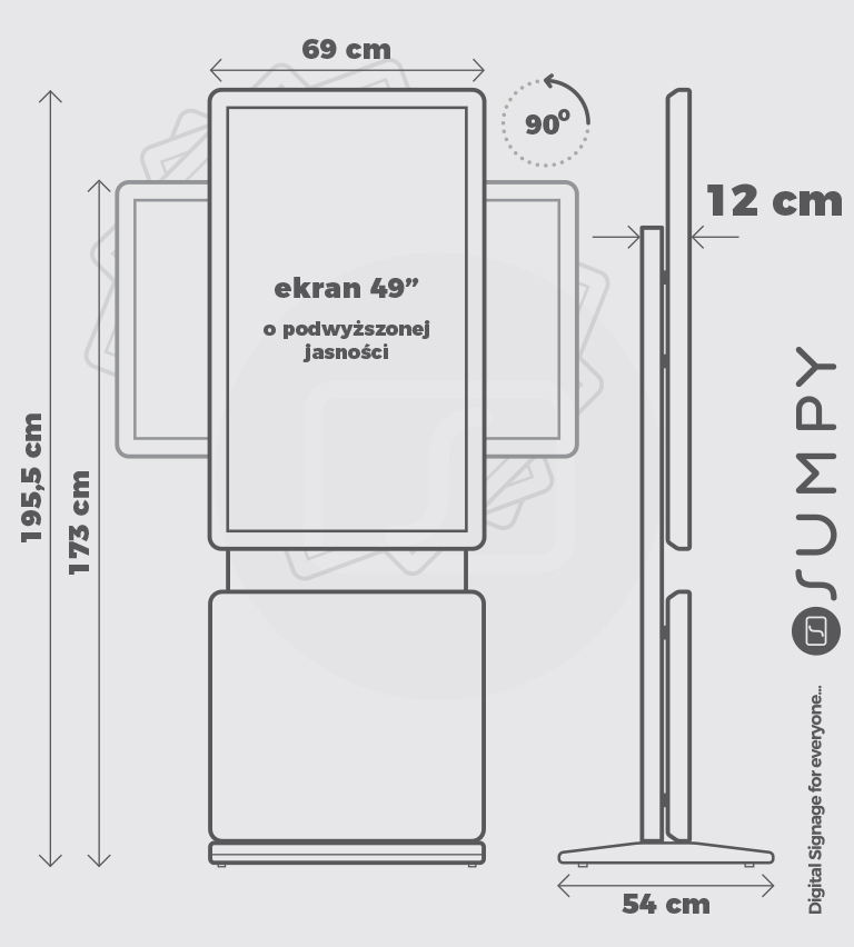 Totemy i słupki informacyjno-reklamowe - POS TV SUMPY Digital Signage