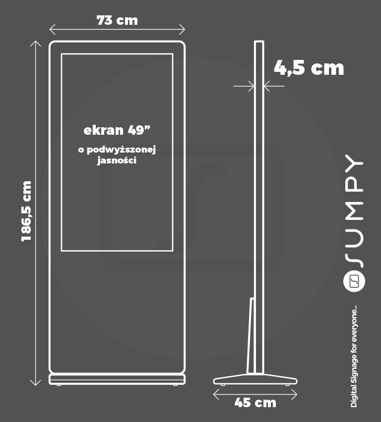 Totemy i słupki informacyjno-reklamowe - POS TV SUMPY Digital Signage