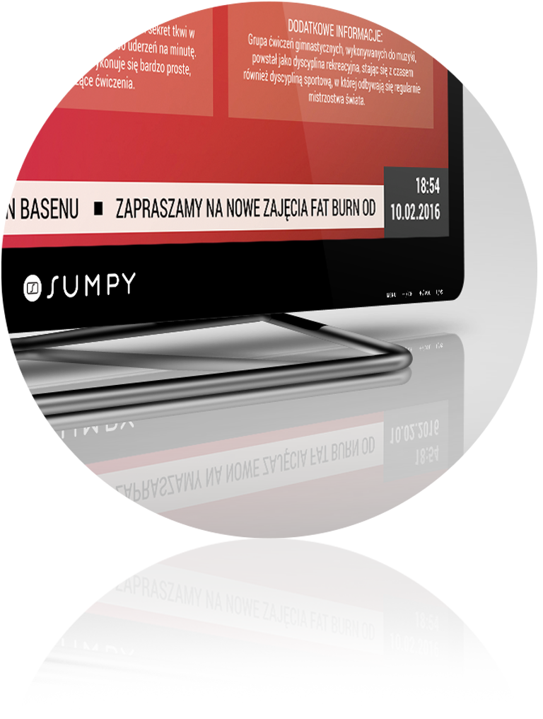 Harmonogramy, reklamy, pogoda, kursy walut, filmy na monitorach ...